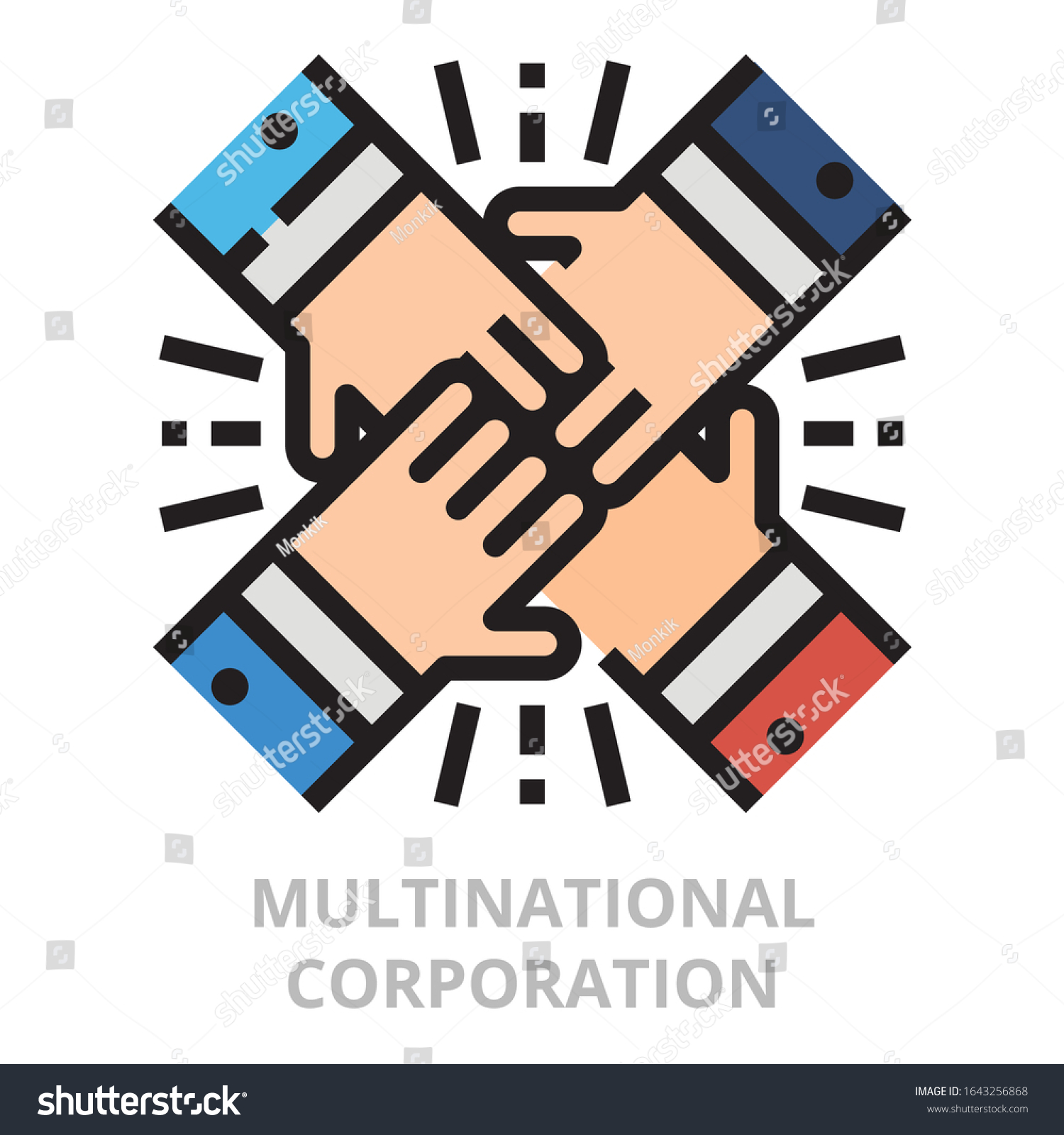 Multinational Icon Website Application Printing Document Stock Vector ...