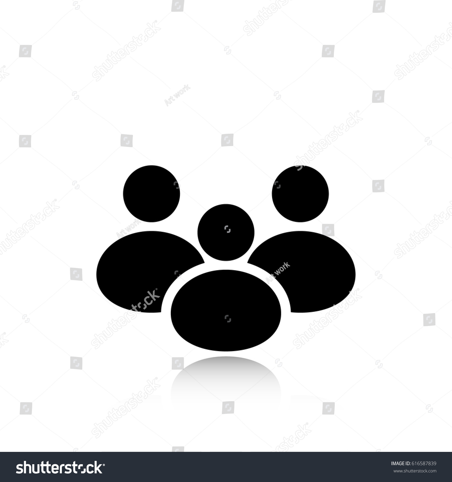 Multiple Users Silhouette Icon Stock Vector (Royalty Free) 616587839 ...
