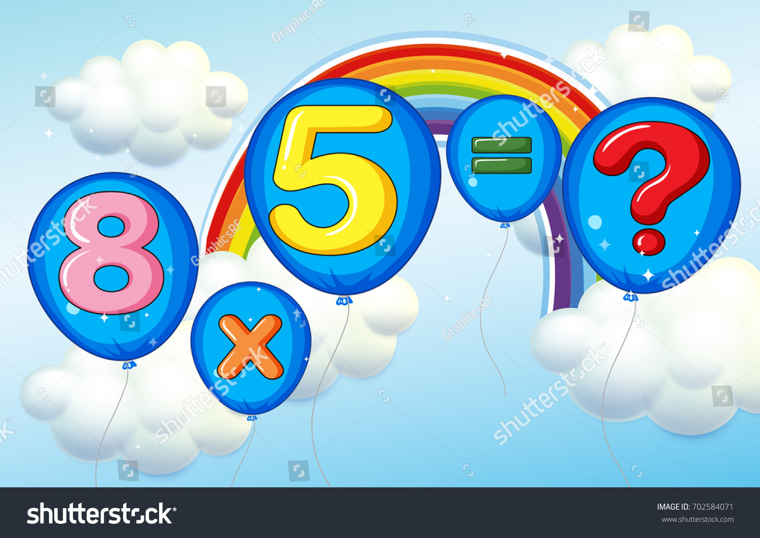 Multiplication Problem Sky Background Illustration Stock Vector ...
