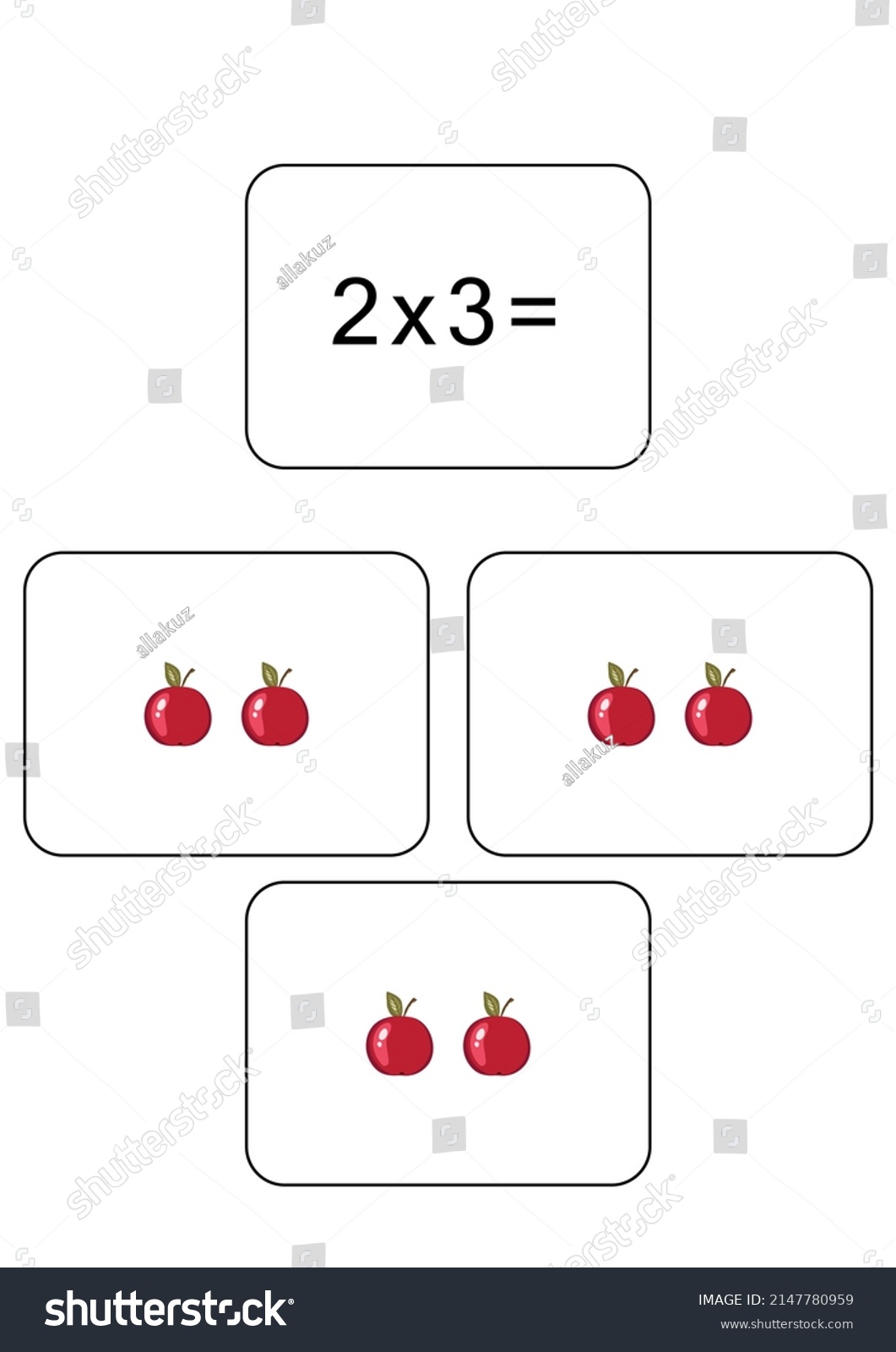 Multiplication Table 2 Maths Card Example Stock Vector (Royalty Free ...