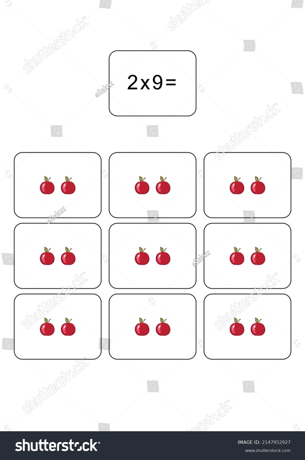 Multiplication Table 2 Maths Card Example Stock Vector (Royalty Free ...