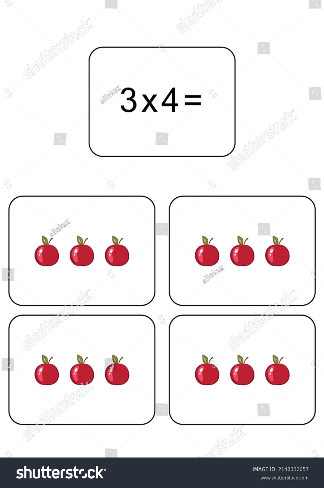 Multiplication Table 3 Maths Card Example Stock Vector (Royalty Free ...