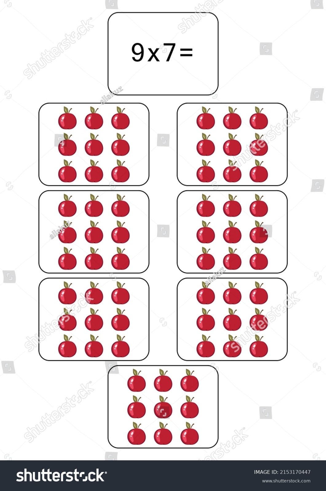 Multiplication Table 9 Maths Card Example Stock Vector (Royalty Free ...