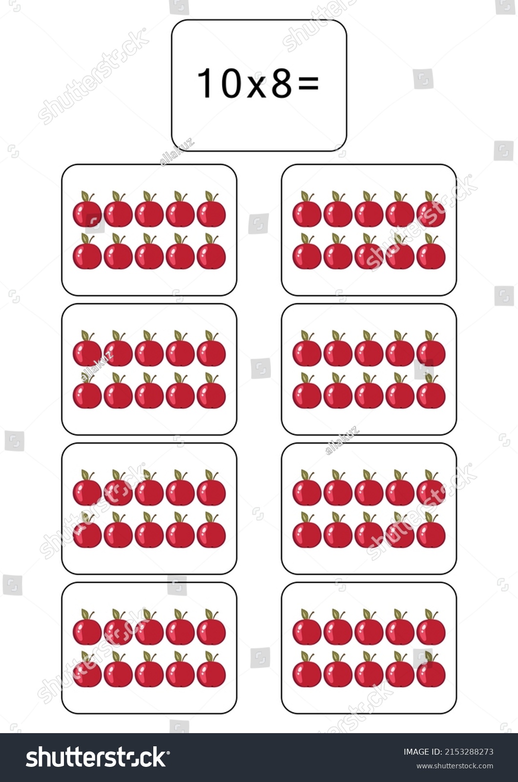 Multiplication Table 10 Maths Card Example Stock Vector (Royalty Free ...