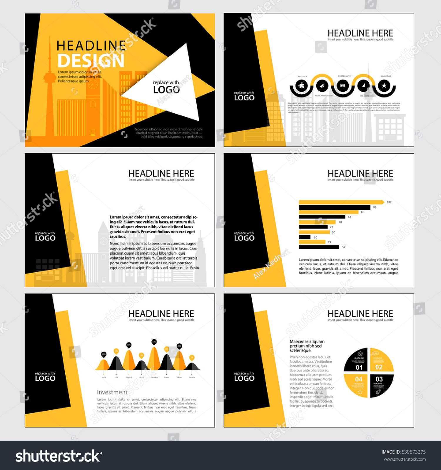 Multipurpose Template Presentation Slides Graphs Charts: Vector có sẵn ...