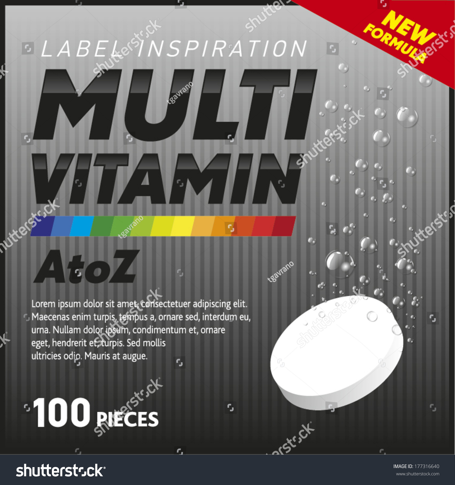 Multivitamin Label Inspiration: Stock-Vektorgrafik (Lizenzfrei ...