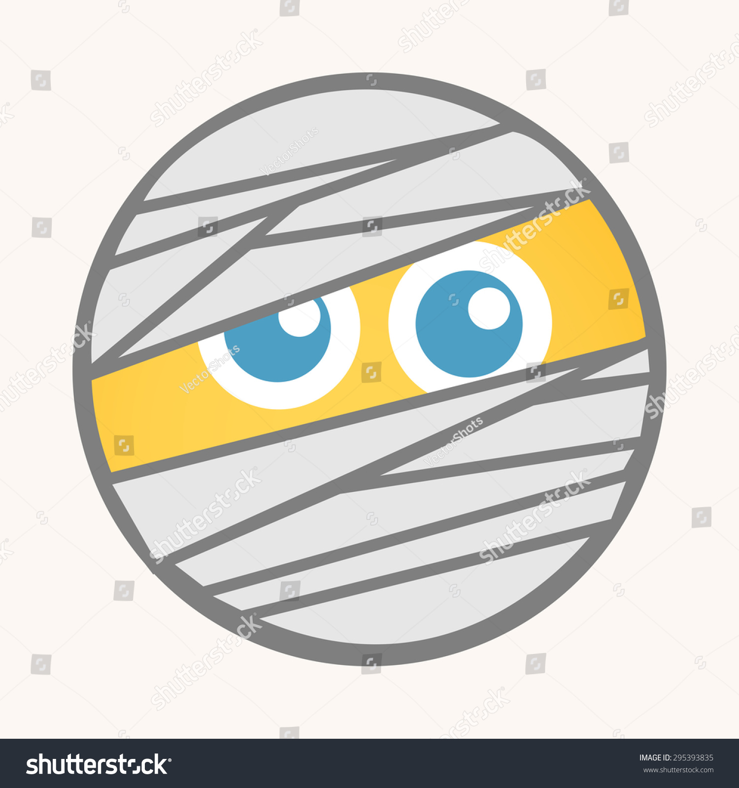Mummy Cartoon Smiley Vector Face Stock Vector (Royalty Free) 295393835 ...