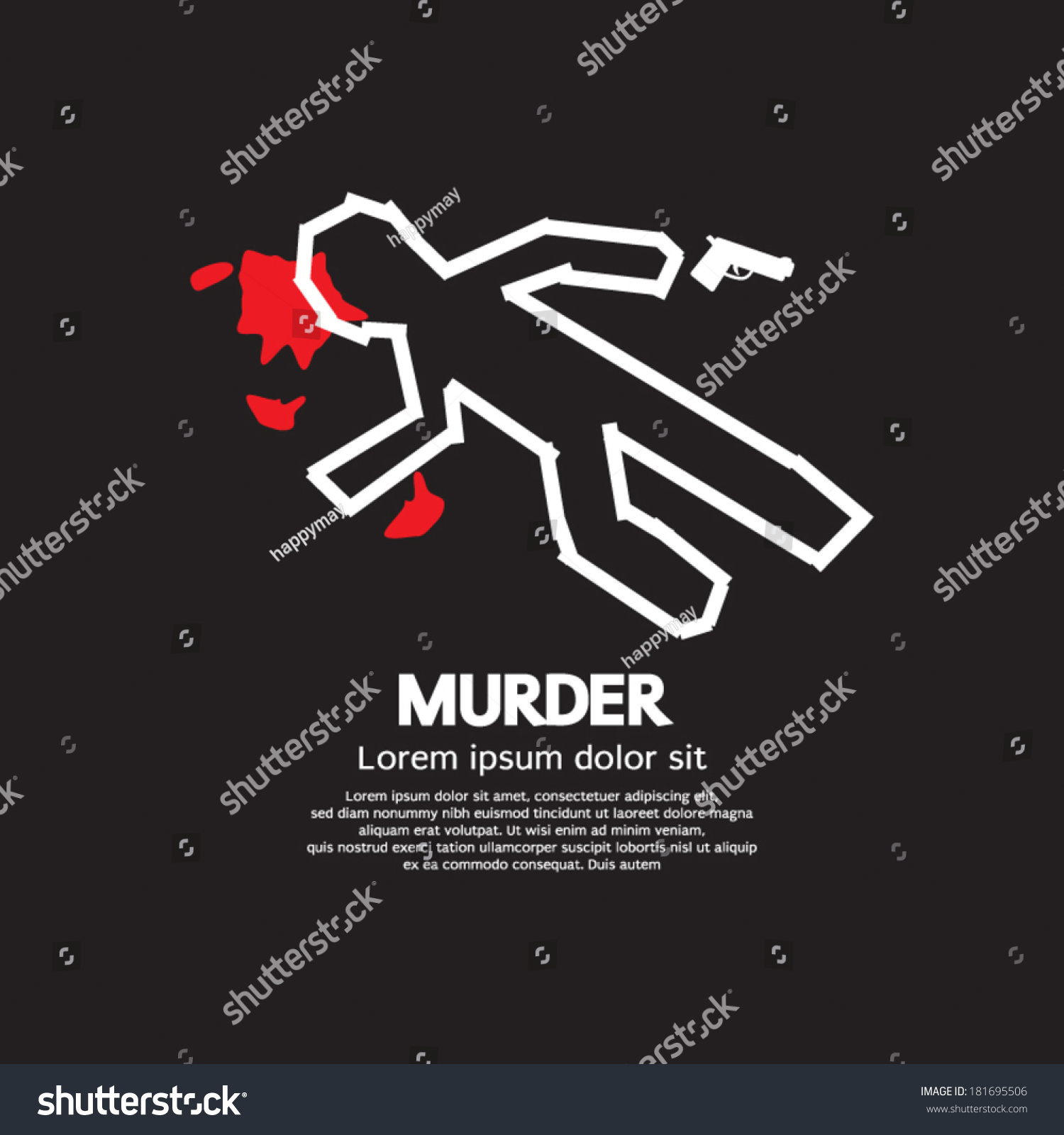 Murder Vector Illustration: vector de stock (libre de regalías) 181695506