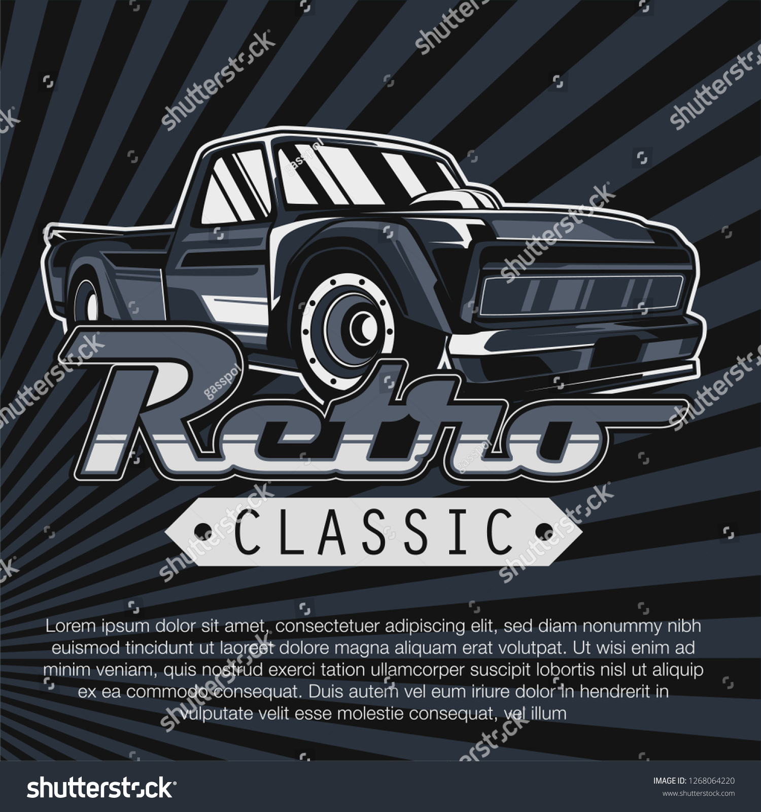 Muscle Car Retro 70s Vector Poster Stock Vector (Royalty Free ...