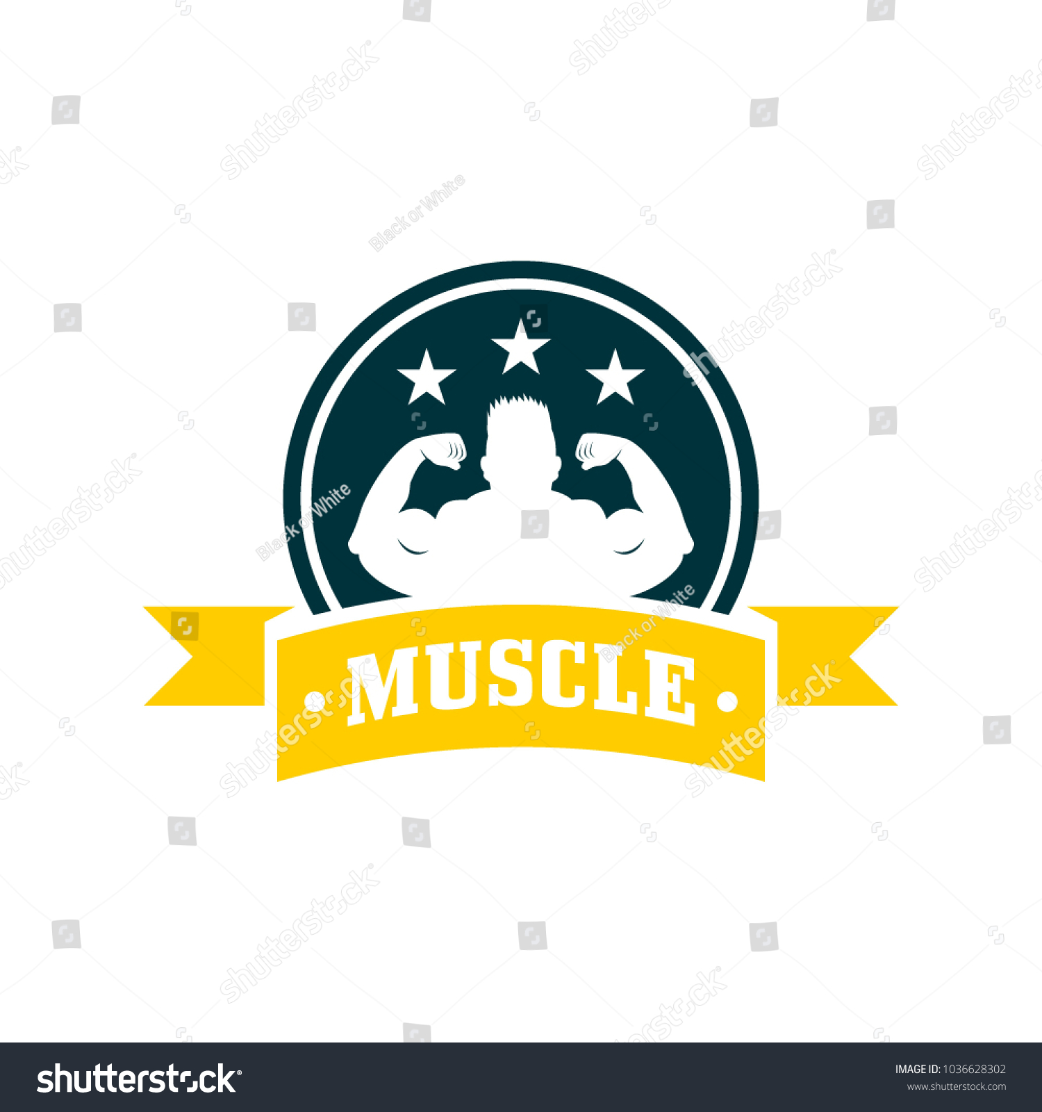 Muscle Logo Design Stock Vector (Royalty Free) 1036628302 | Shutterstock