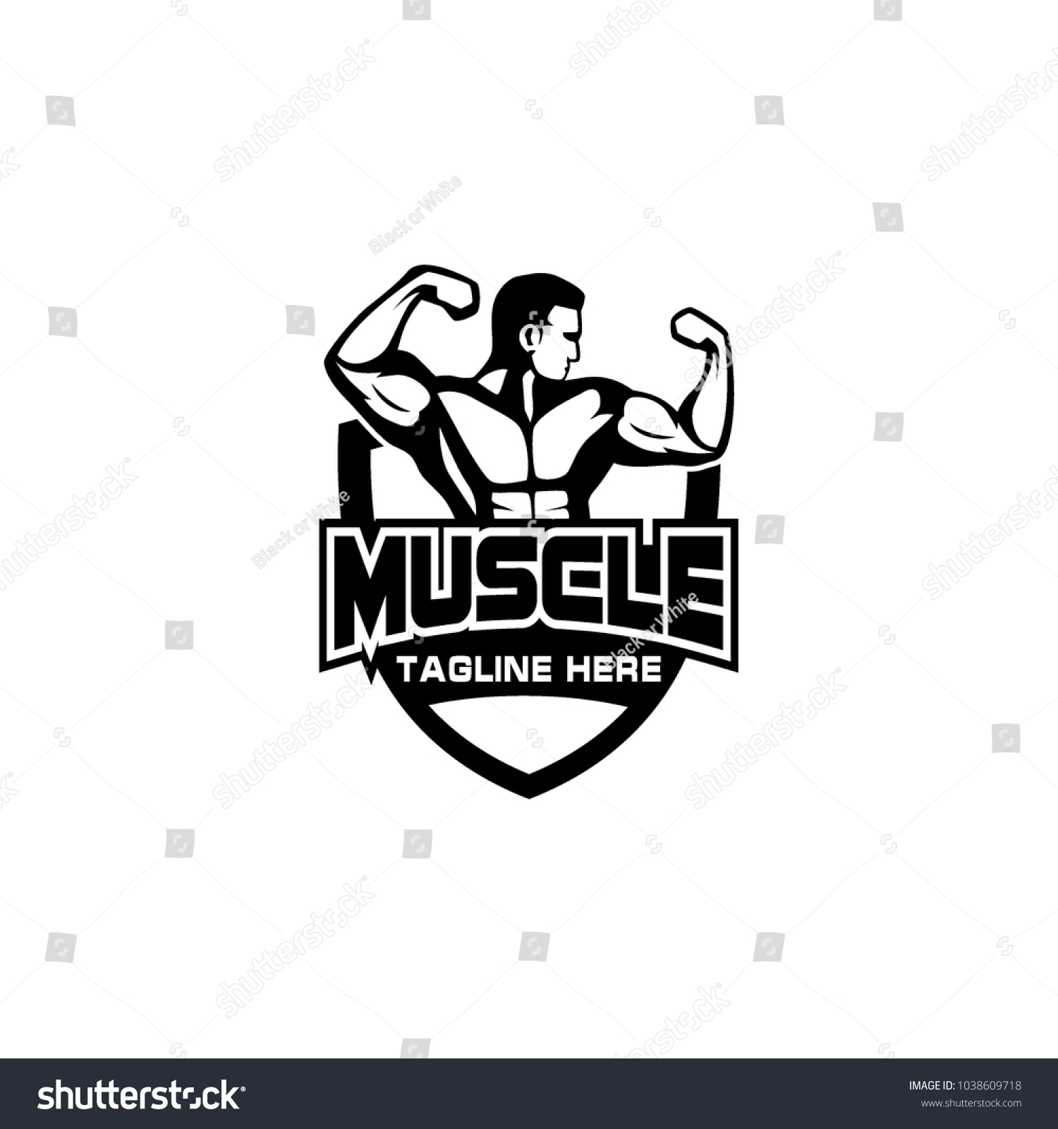 Muscle Logo Design Stock Vector (Royalty Free) 1038609718 | Shutterstock