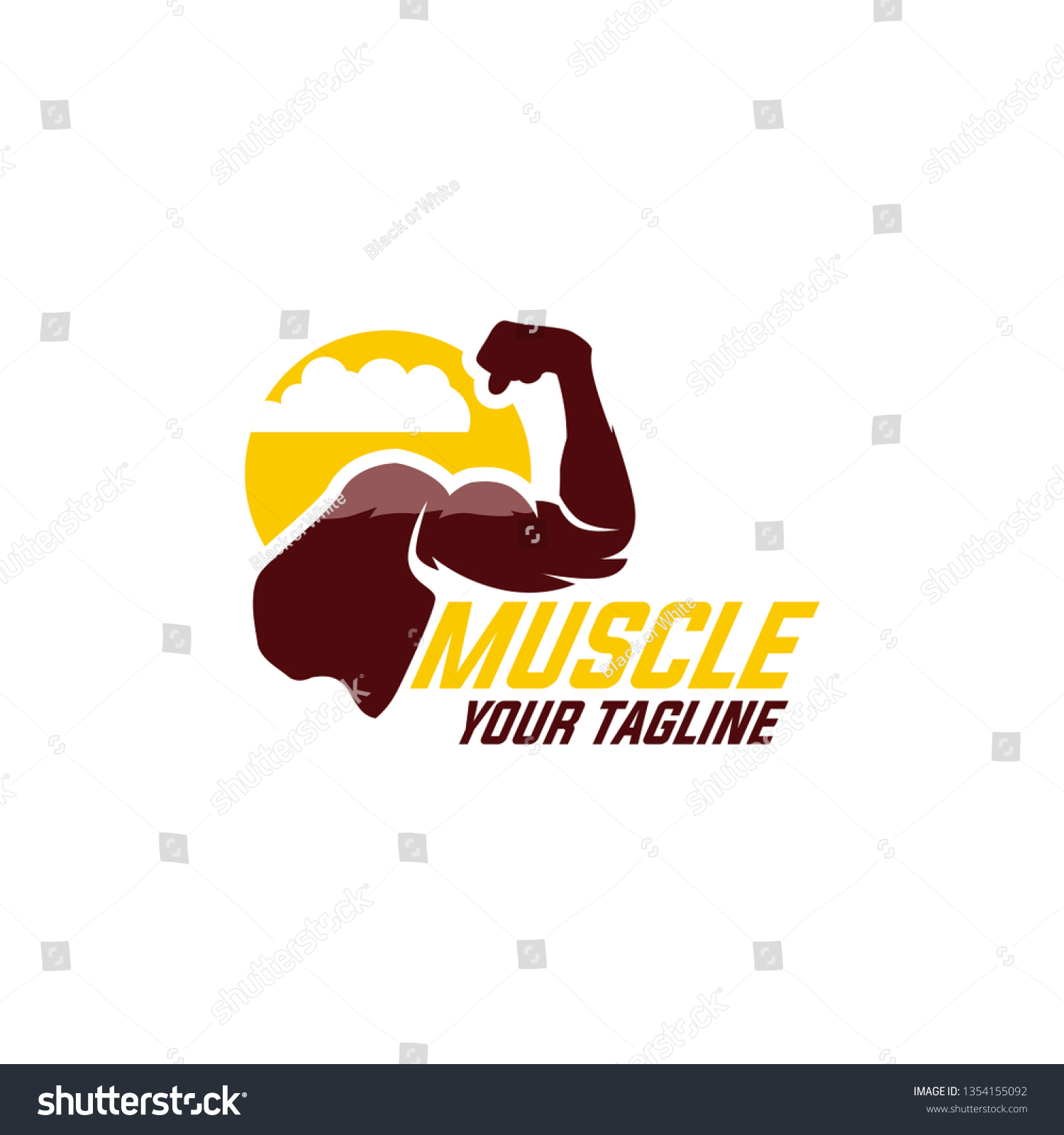 Muscle Logo Design Stock Vector (Royalty Free) 1354155092 | Shutterstock