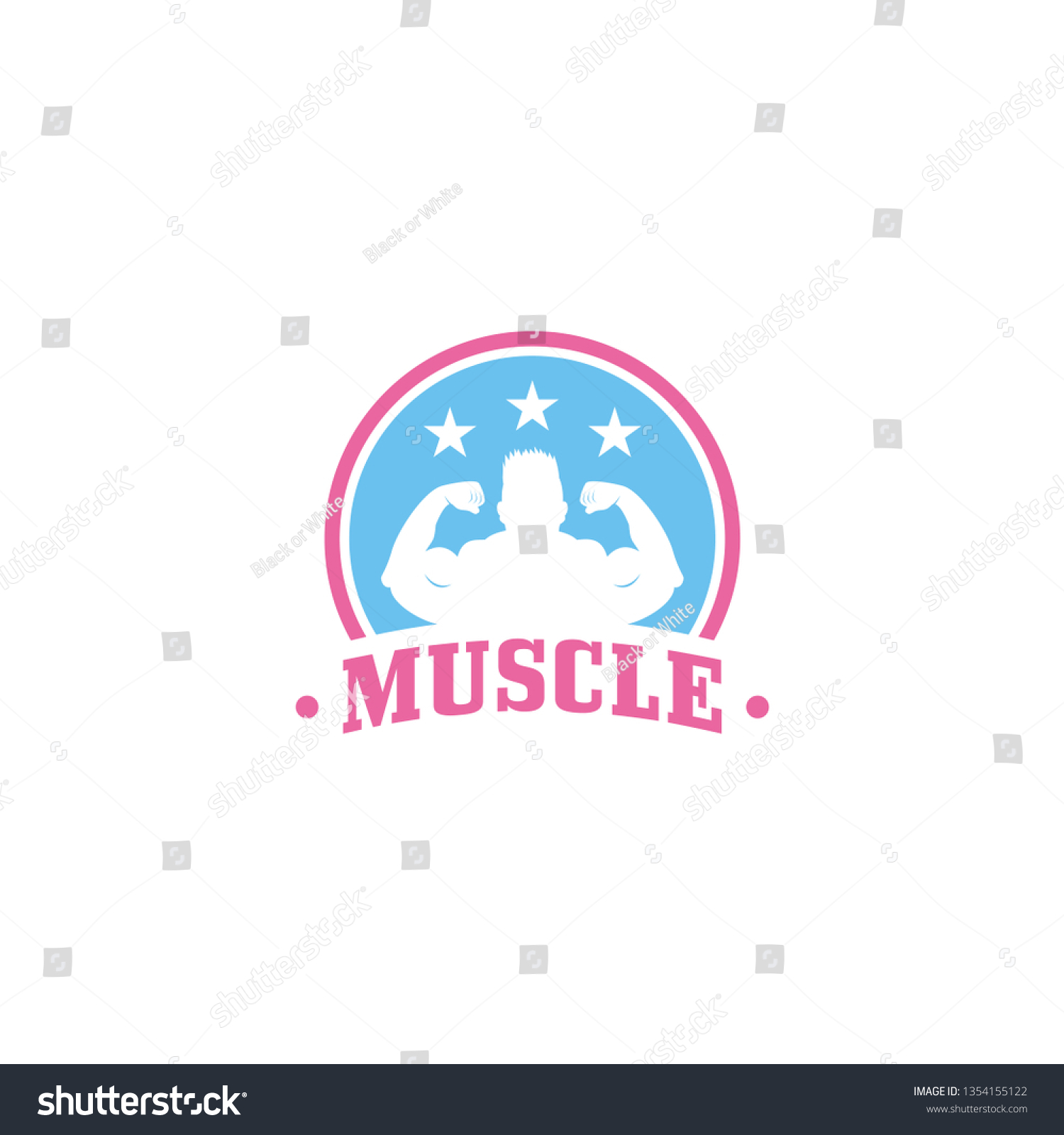 Muscle Logo Design Stock Vector (Royalty Free) 1354155122