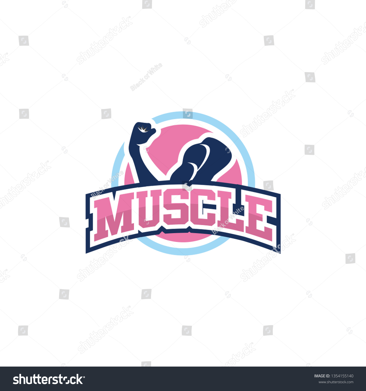 Muscle Logo Design Stock Vector (Royalty Free) 1354155140 | Shutterstock