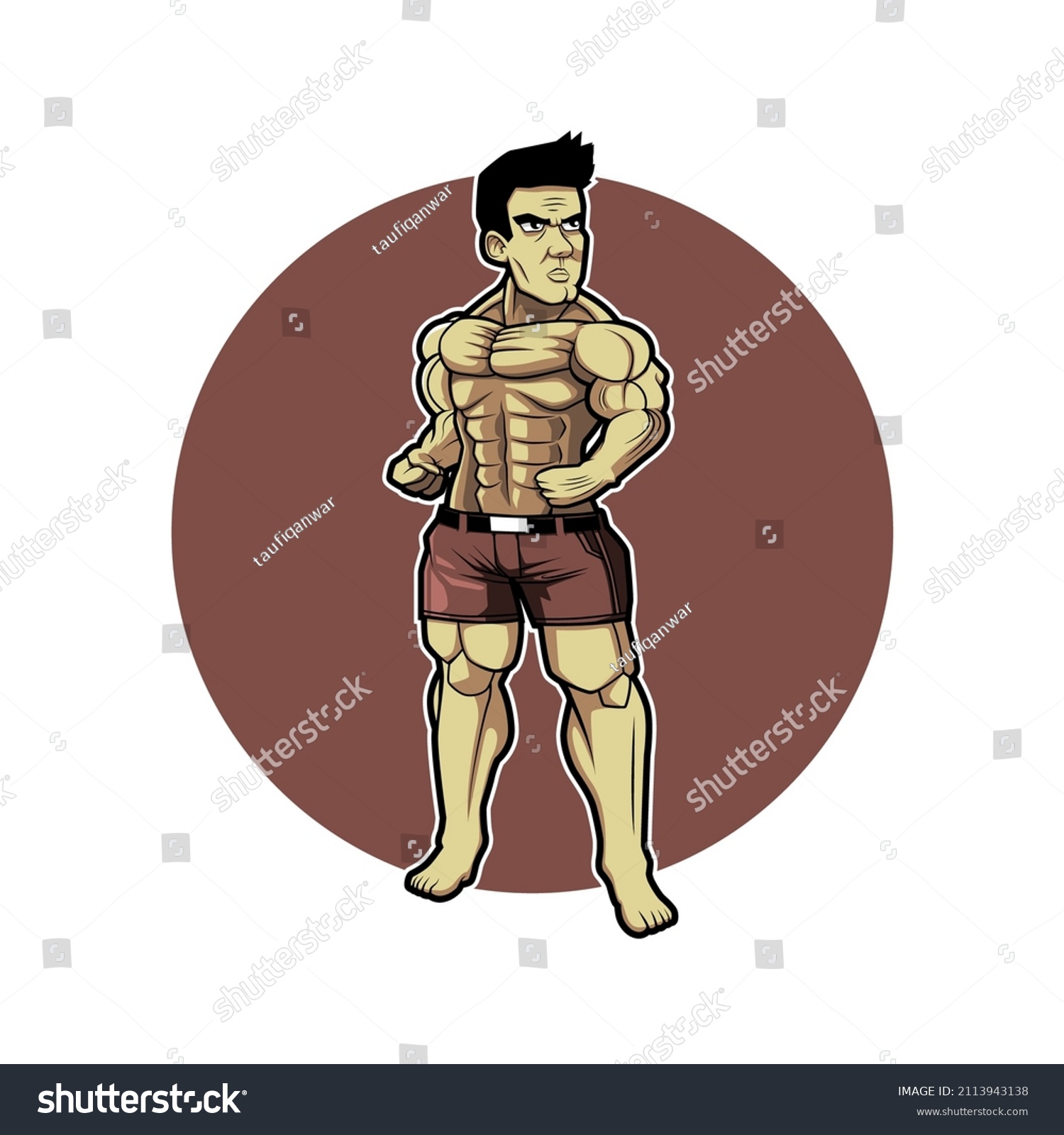 Muscle Man Vector Illustration Design Stock Vector (Royalty Free ...