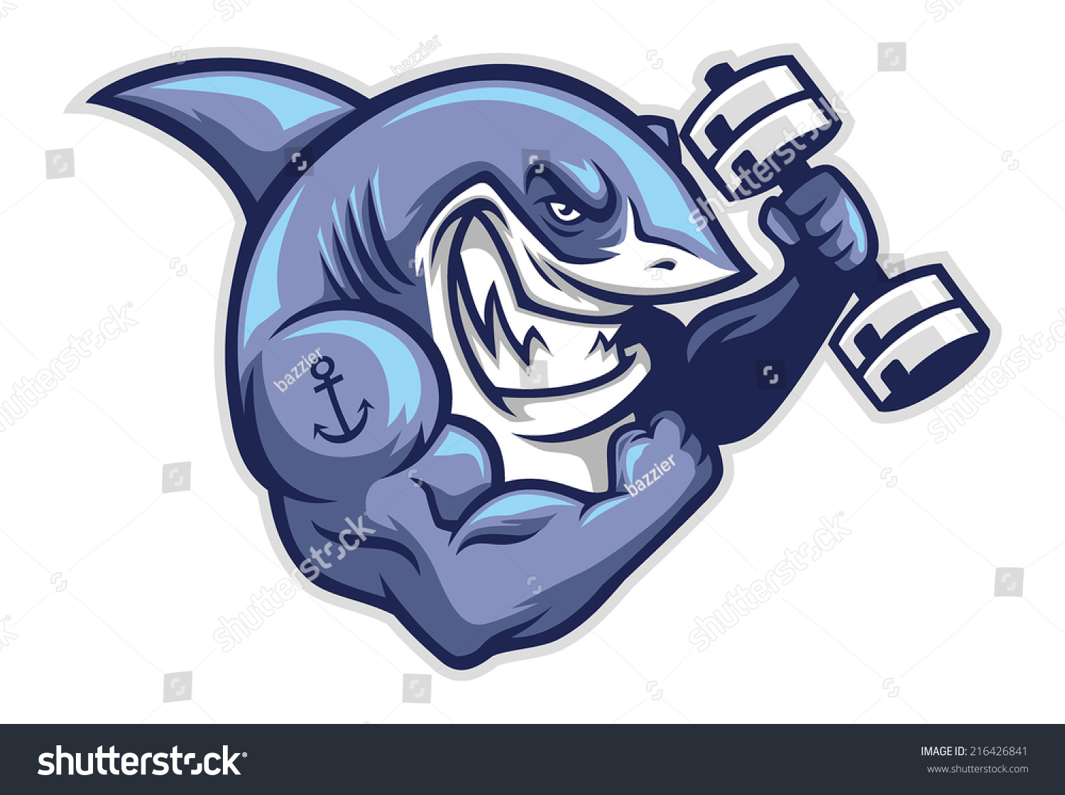 Muscle Shark Stock Vector 216426841 - Shutterstock