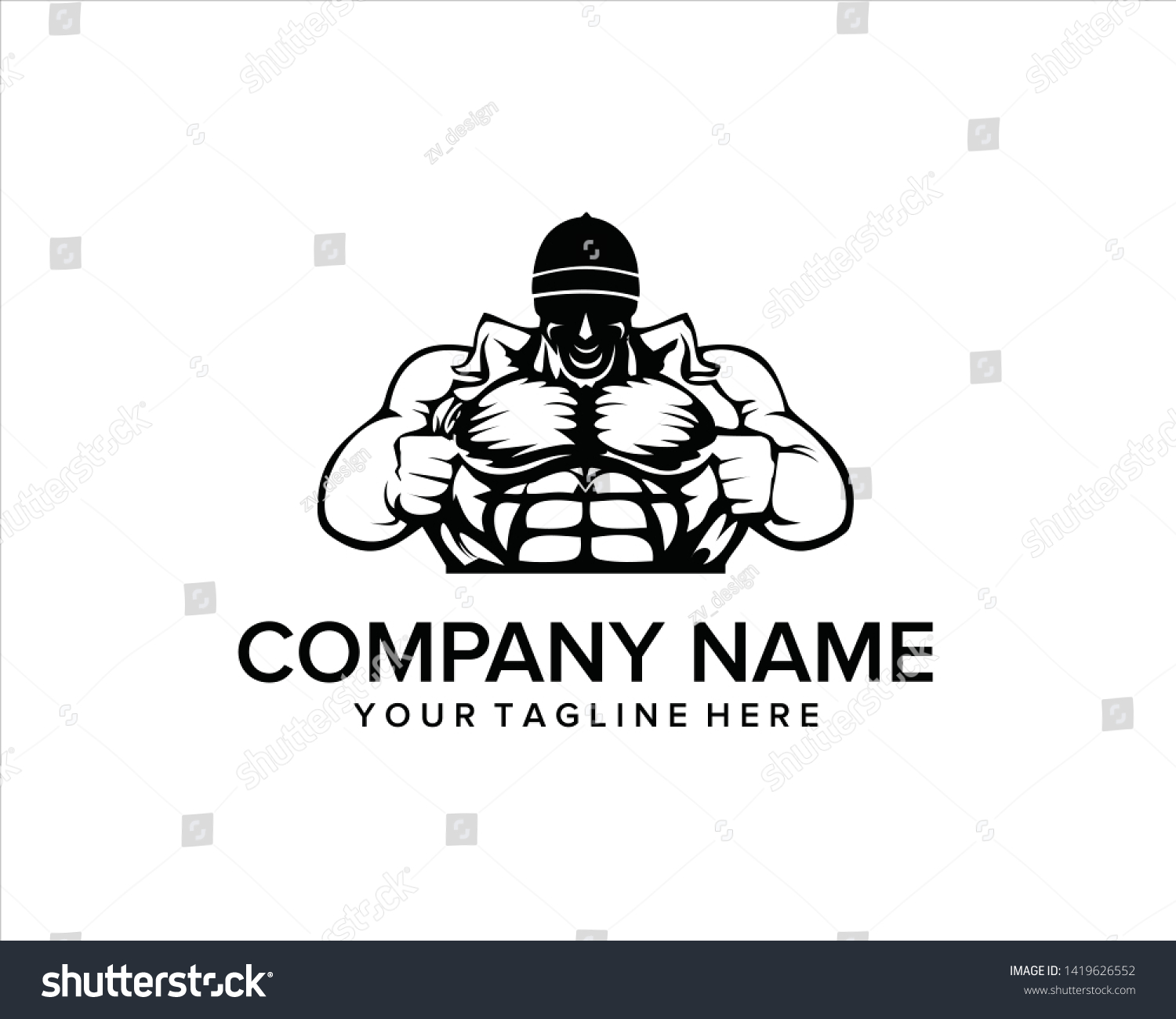 Muscle Strong Body Logo Vector Stock Vector (Royalty Free) 1419626552 ...