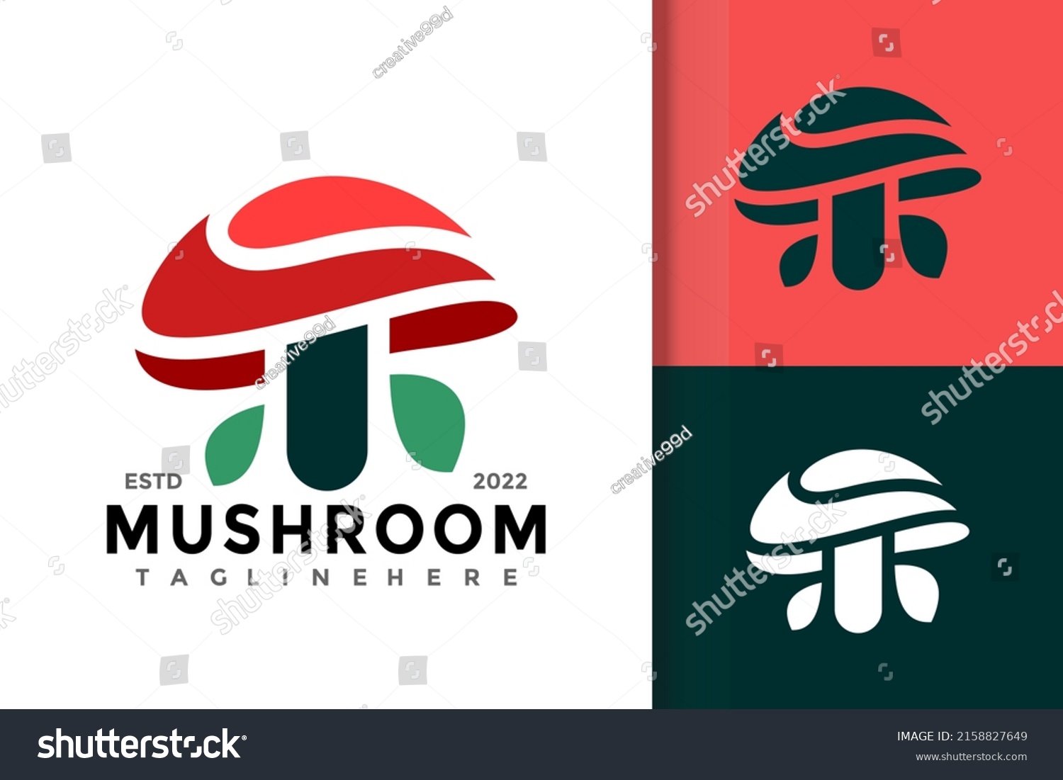 Mushroom Farm Logo Design Vector Template Stock Vector (Royalty Free ...