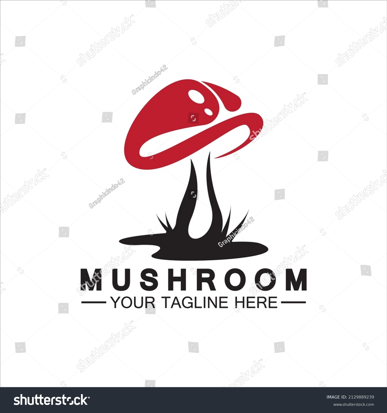 Mushroom Logo Vector Simple Modern Design Stock Vector (Royalty Free ...