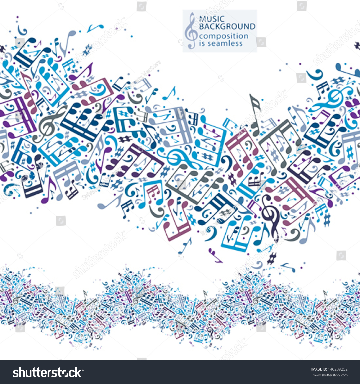 Music Background Musical Notes Seamless Composition Stock Vector ...