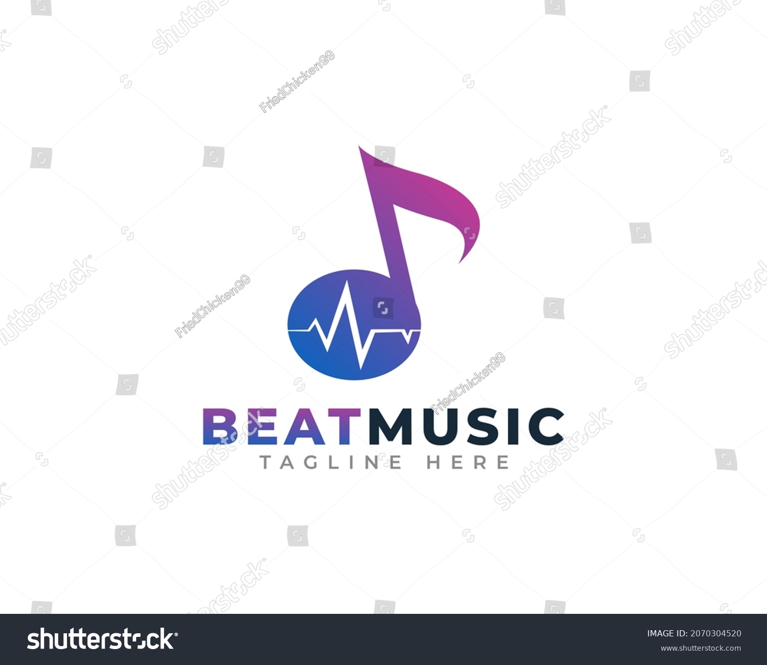 Music Beat Logo Design Template Element Stock Vector (Royalty Free ...