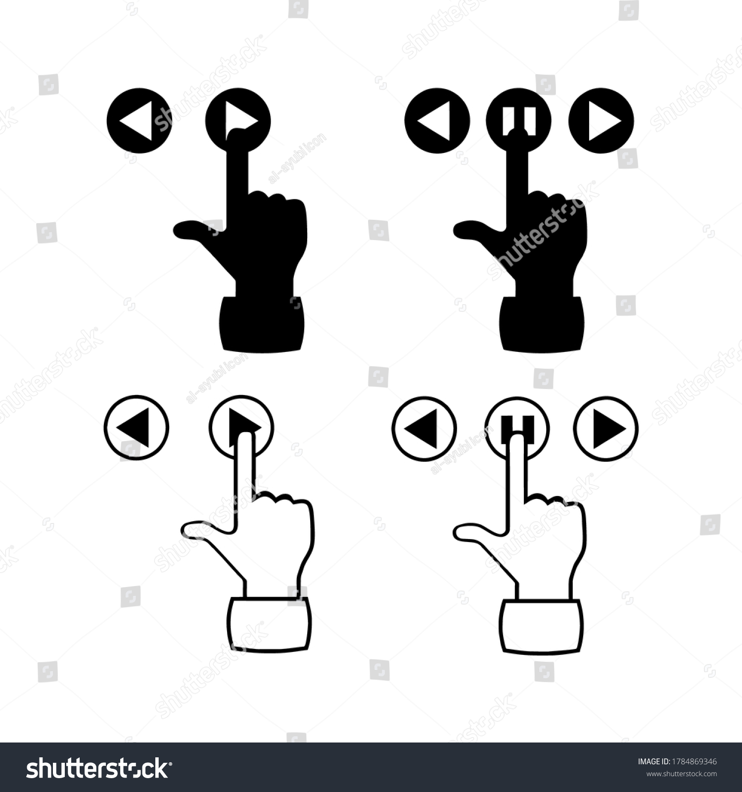 Music Button Icon Vector Illustration Logo Stock Vector (Royalty Free ...