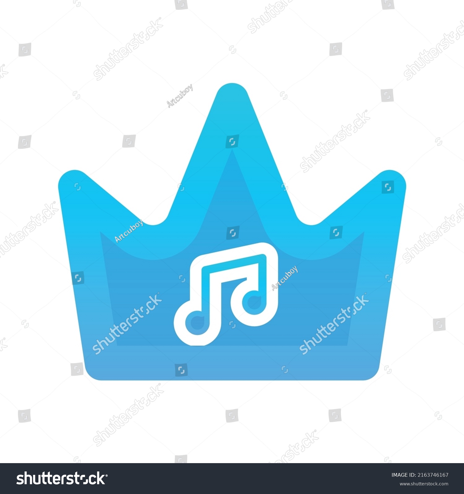 Music Crown Logo Gradient Design Template Stock Vector (Royalty Free ...