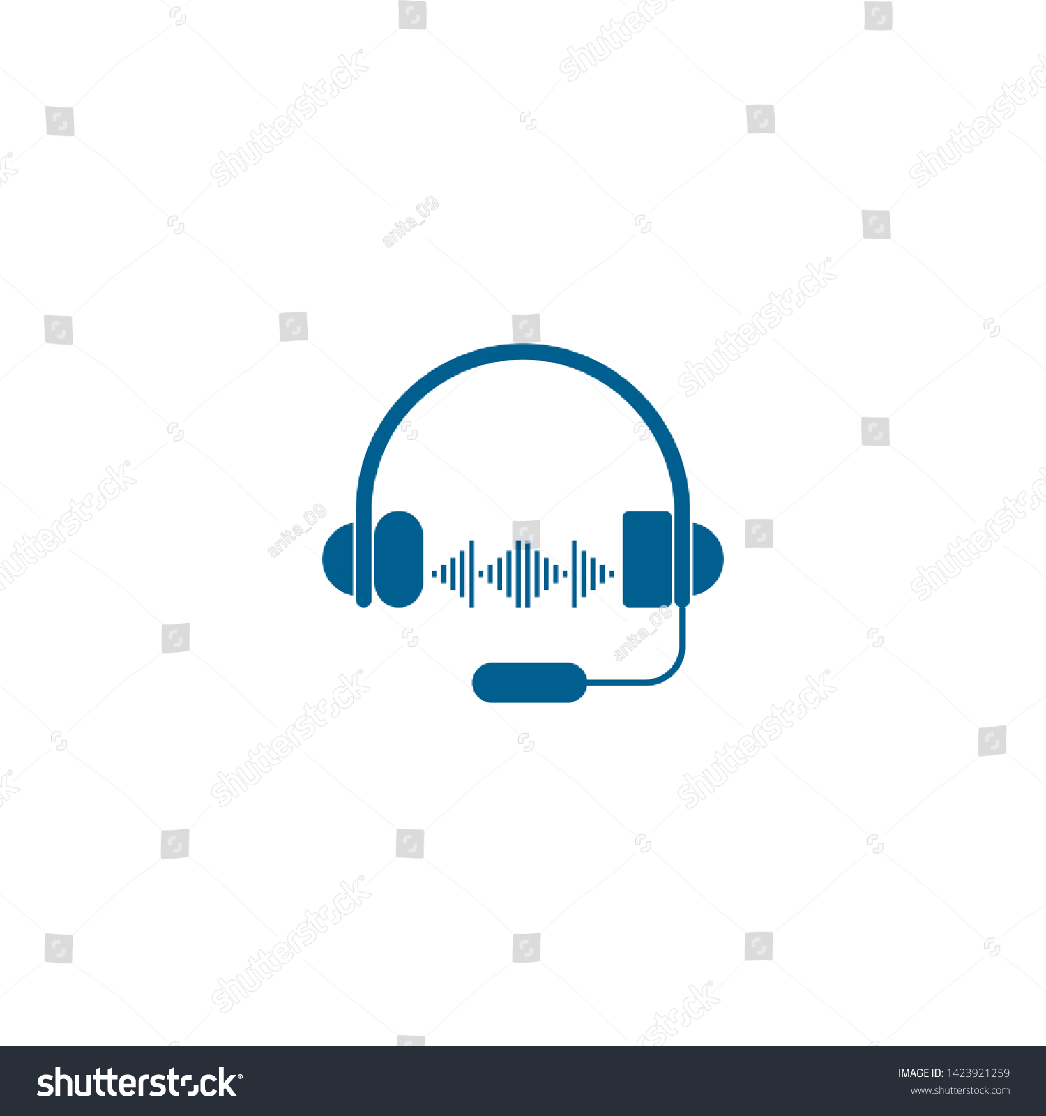 Music Headset Logo Design Template Element Stock Vector (Royalty Free ...