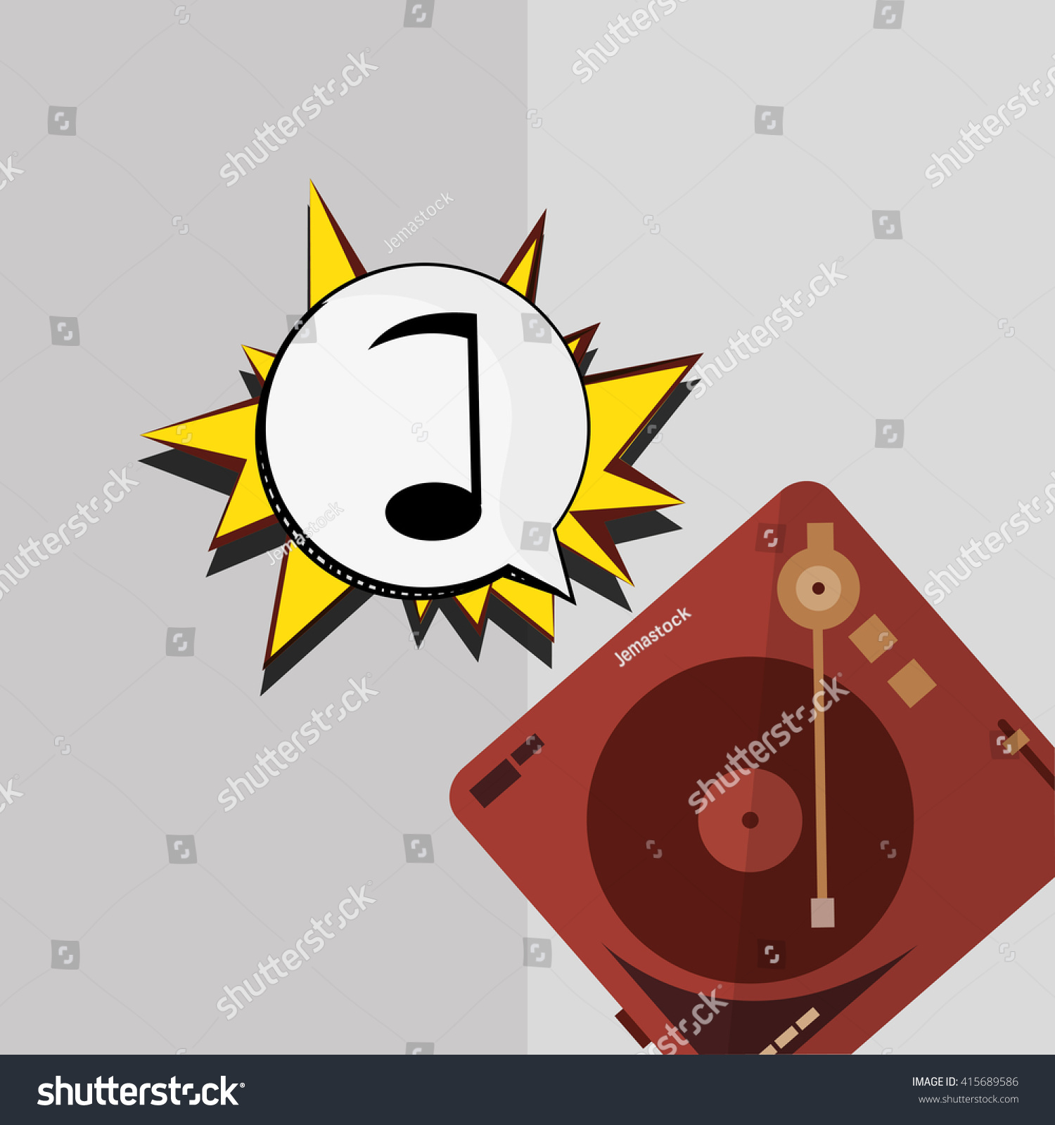 Music Icon Retro Concept Flat Illustration Stock Vector (Royalty Free ...