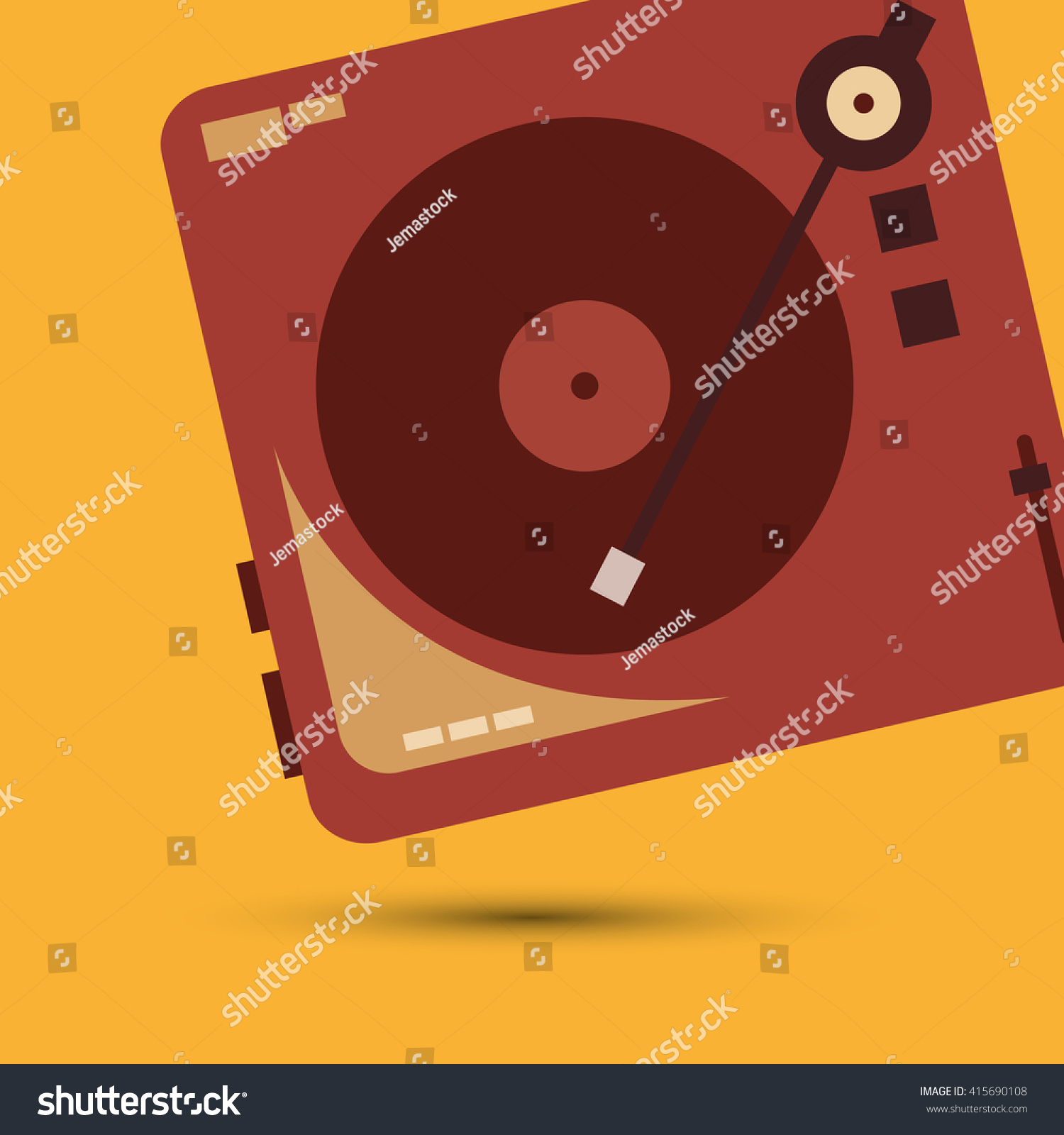 Music Icon Retro Concept Flat Illustration Stock Vector (Royalty Free ...