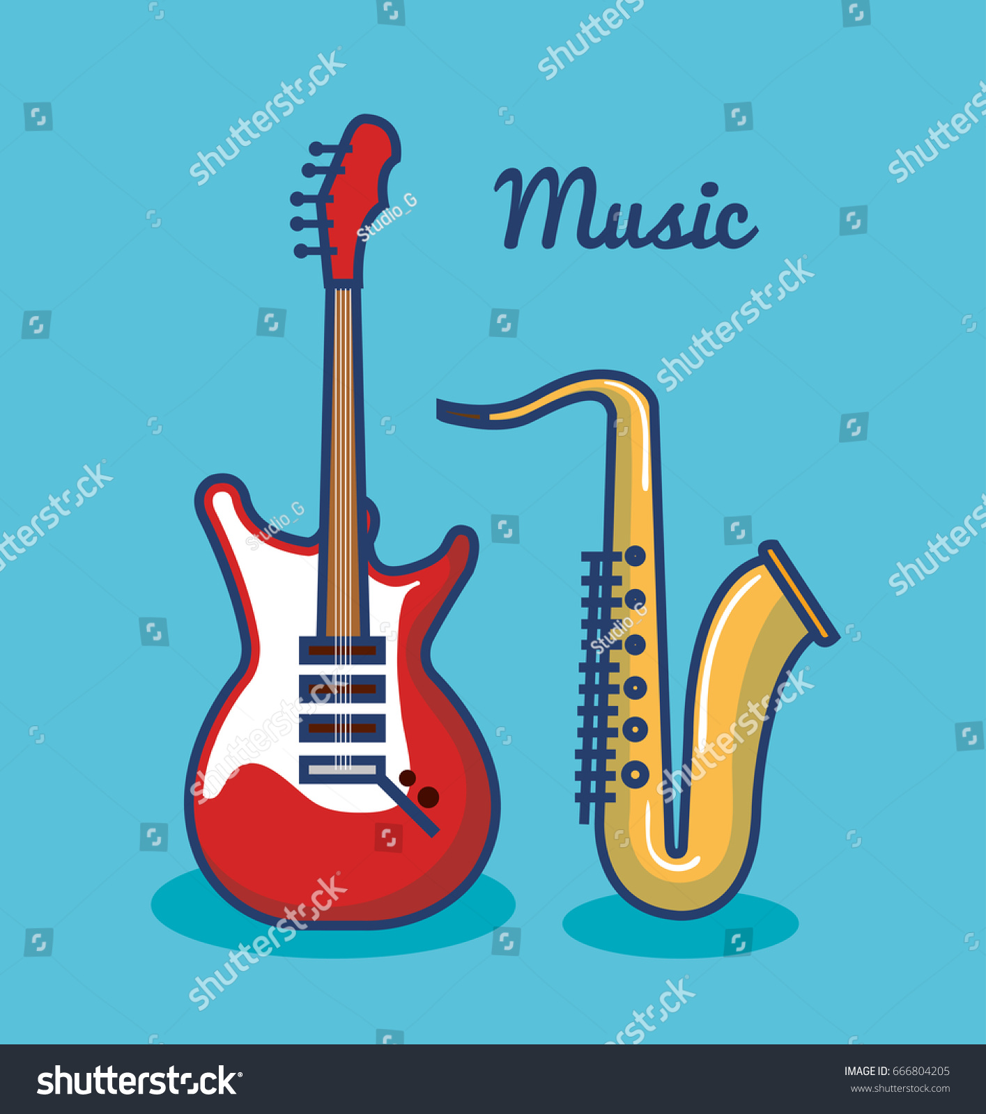 Music Instruments Design Stock Vector (Royalty Free) 666804205