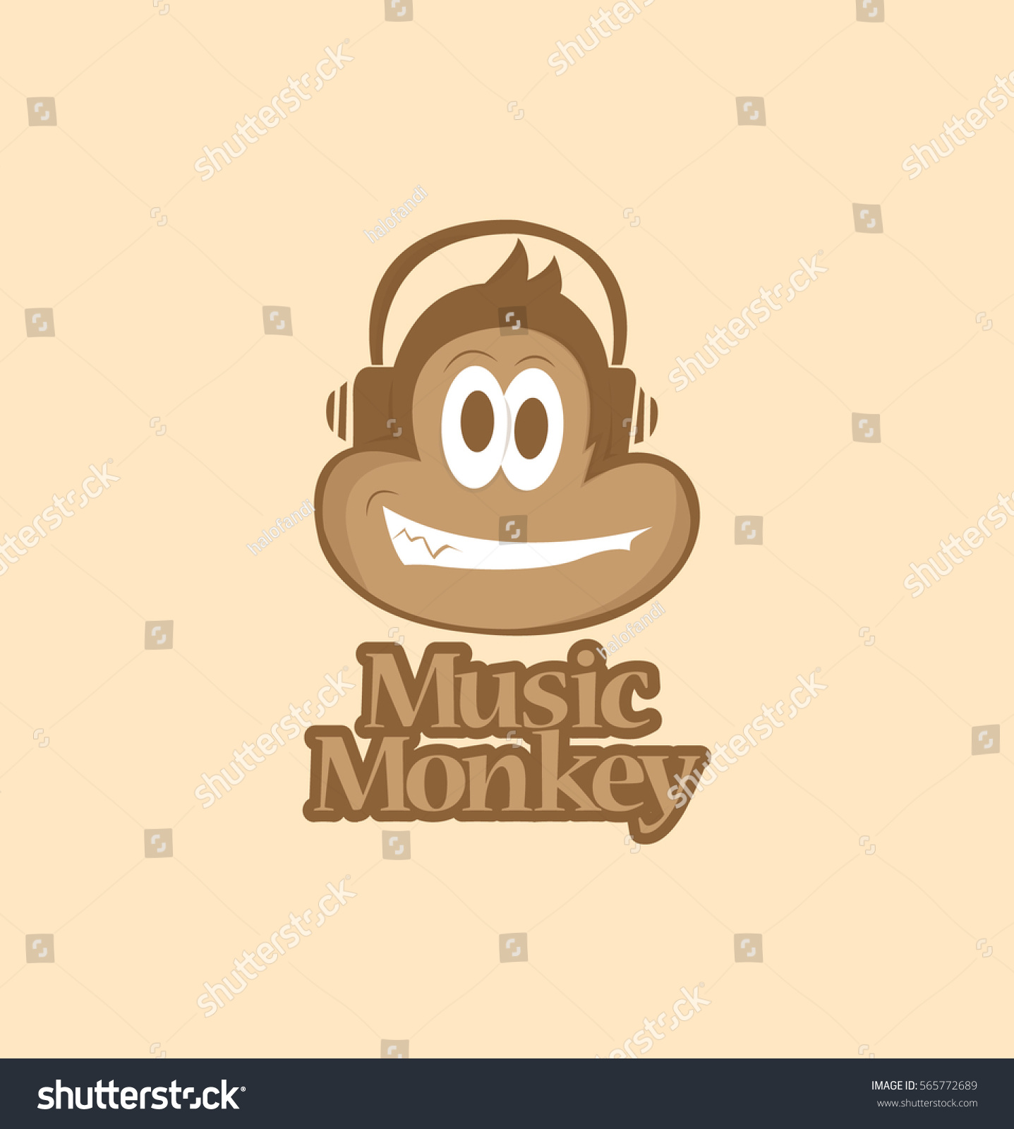 Music Monkey Brown Vector Logo Stock Vector (Royalty Free) 565772689 ...