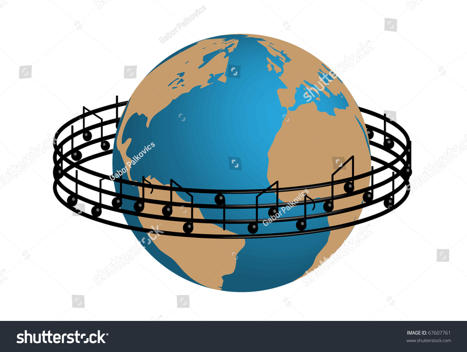 Music Note Around World Stock Vector 67607761 - Shutterstock
