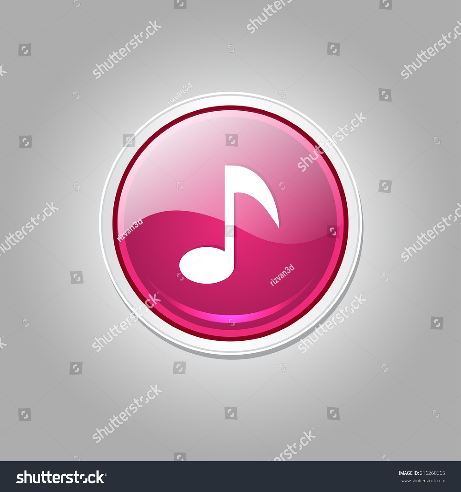 Music Note Circular Vector Pink Web Stock Vector (Royalty Free) 216260665