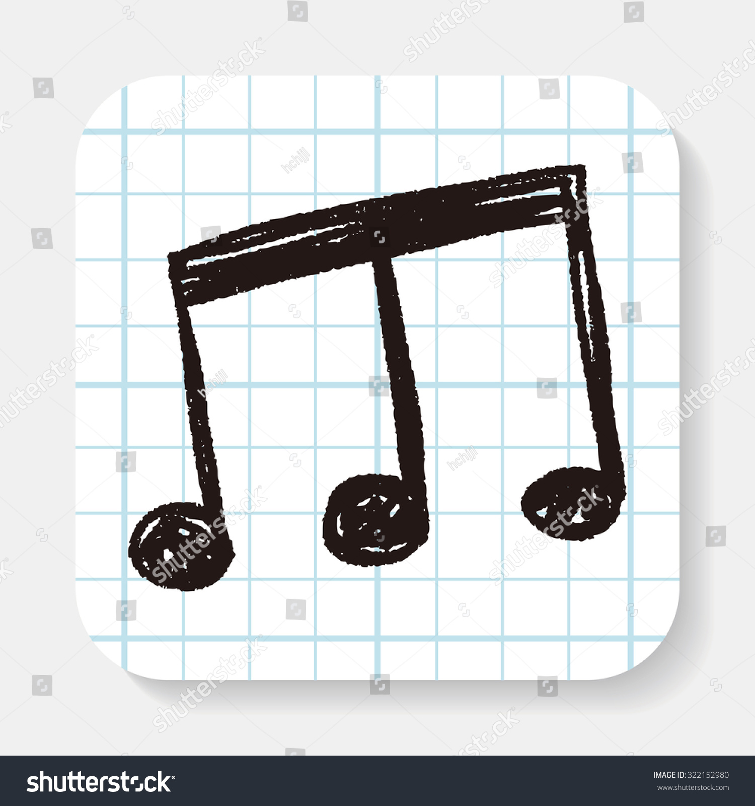Music Note Doodle Stock Vector (Royalty Free) 322152980