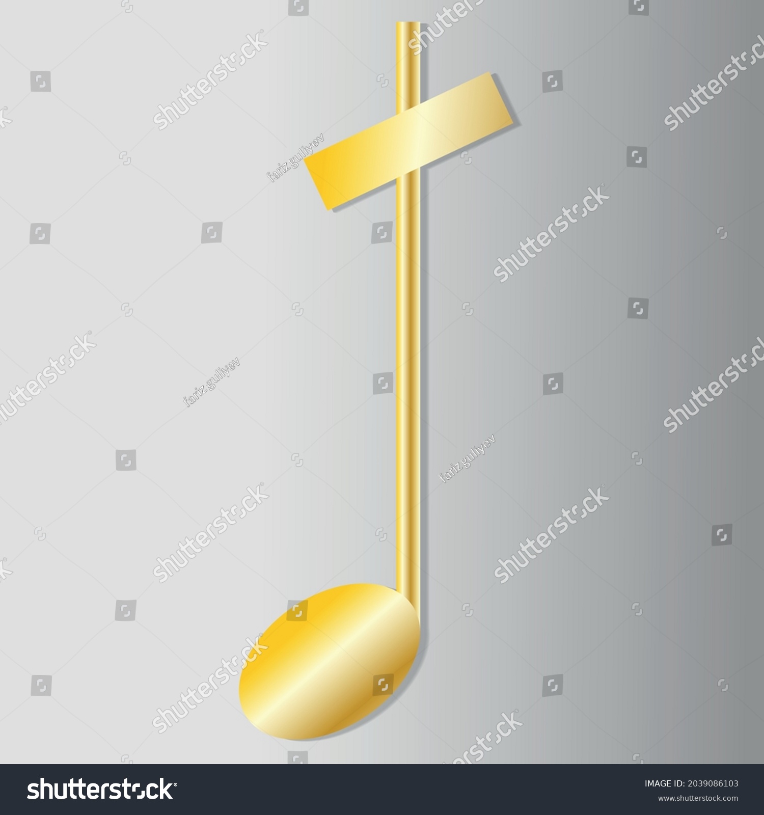 Music Note Golden Icon Vector Stock Vector (Royalty Free) 2039086103 ...