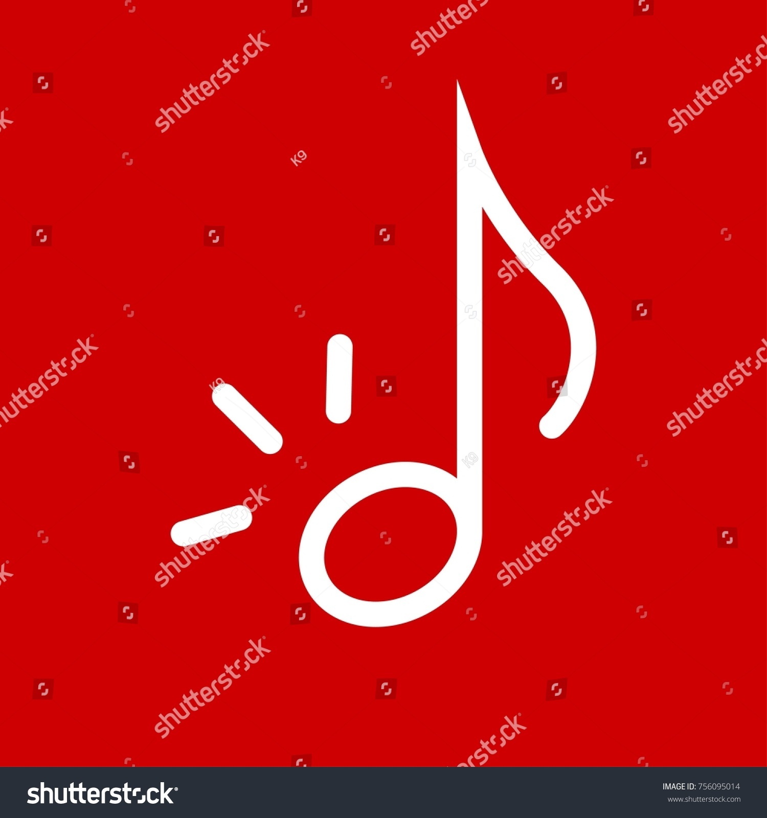 Music Note Icon Vector Fat Design Stock Vector (Royalty Free) 756095014