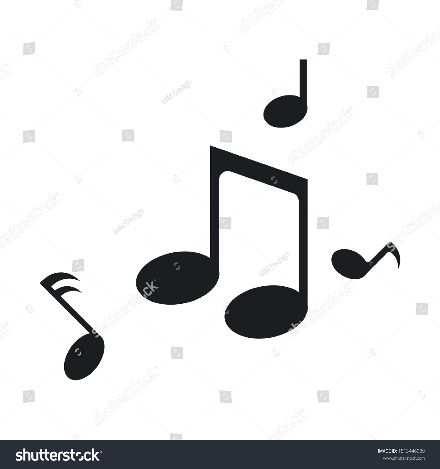 Vorlage für das Symbol für Musik-Noten-Vektorillustration: Stock ...