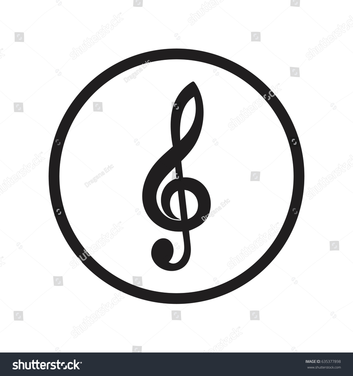 Music Note Icon Vectorviolin Clef Key Stock Vector (Royalty Free ...
