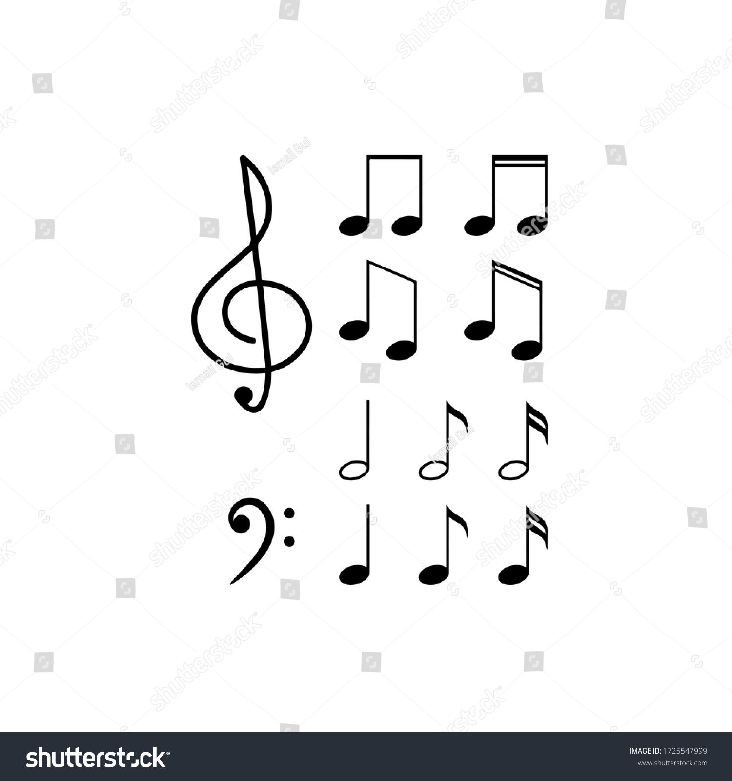 Music Note Vector File Stock Vector (Royalty Free) 1725547999