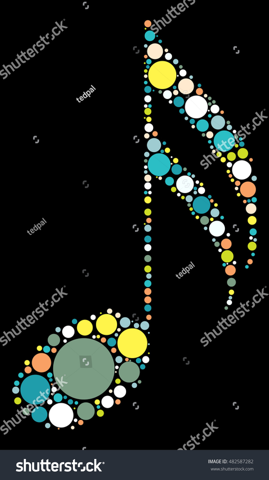Music Note Shape Vector Design By Stock Vector (Royalty Free) 482587282 ...