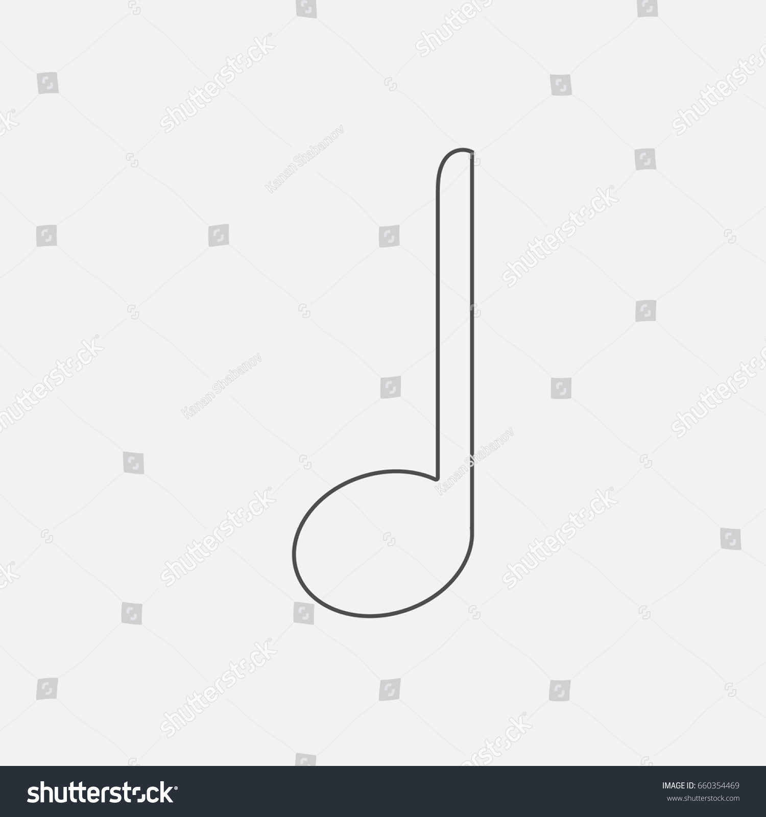 Music Note Simple Icon Contour Illustration Stock Vector (Royalty Free ...