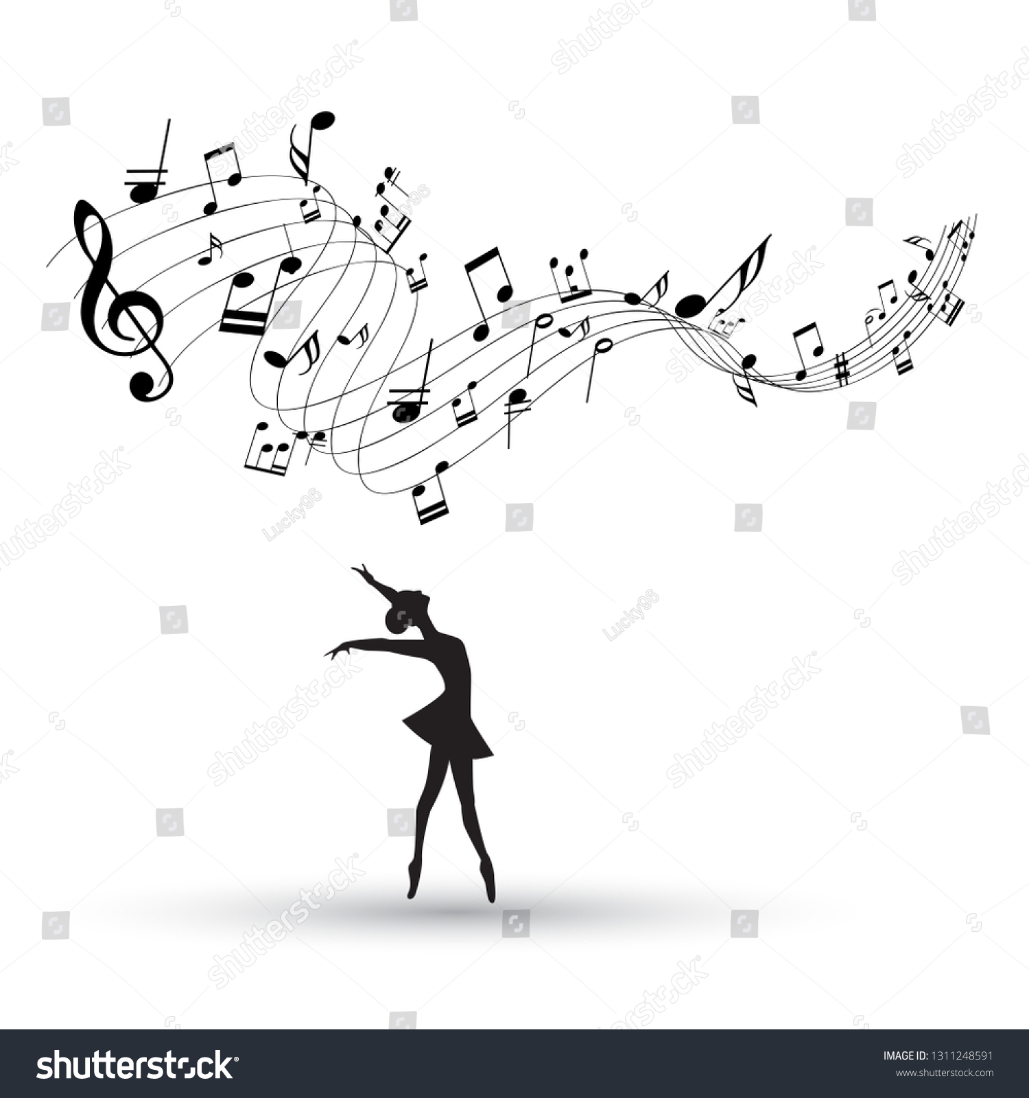 Music Note Dancerbelly Dancer Vector Illustration Stock Vector (Royalty ...