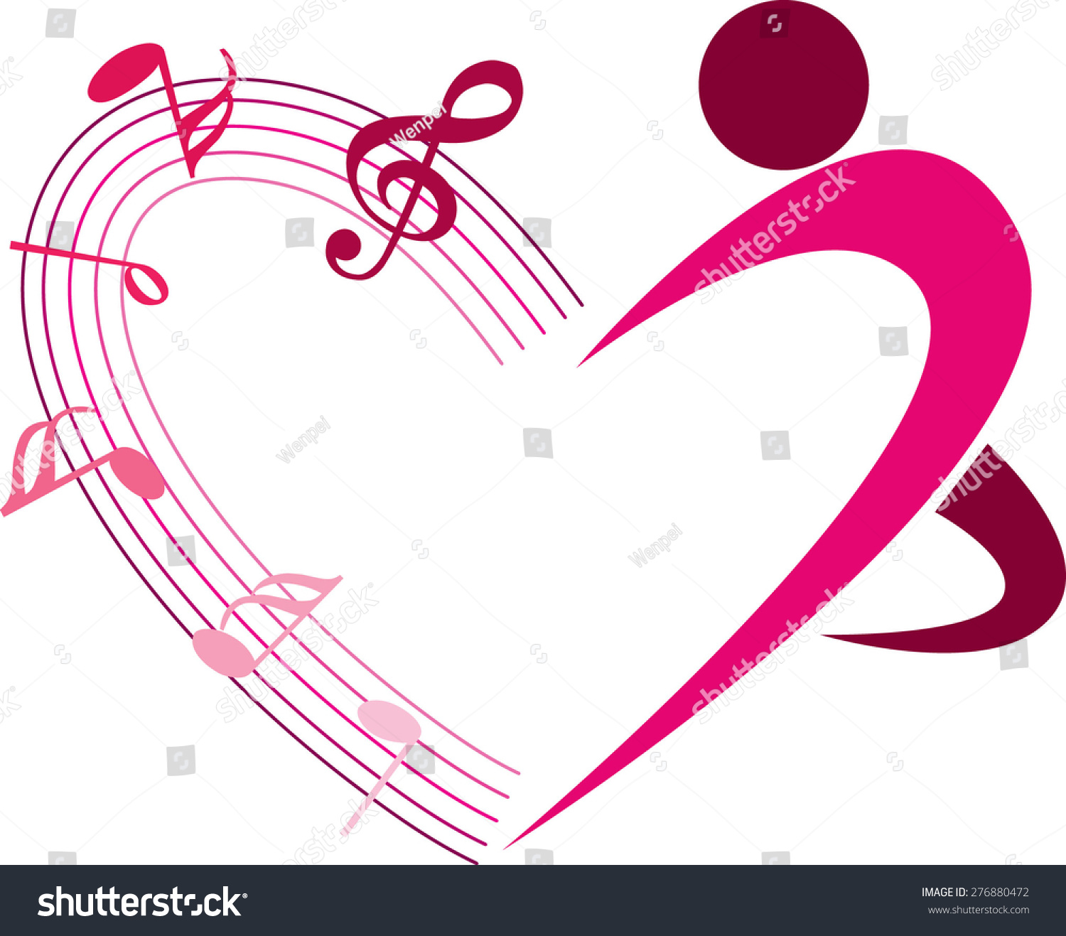 Music Note Heart Shape Dancer Icon Stock Vector (Royalty Free) 276880472