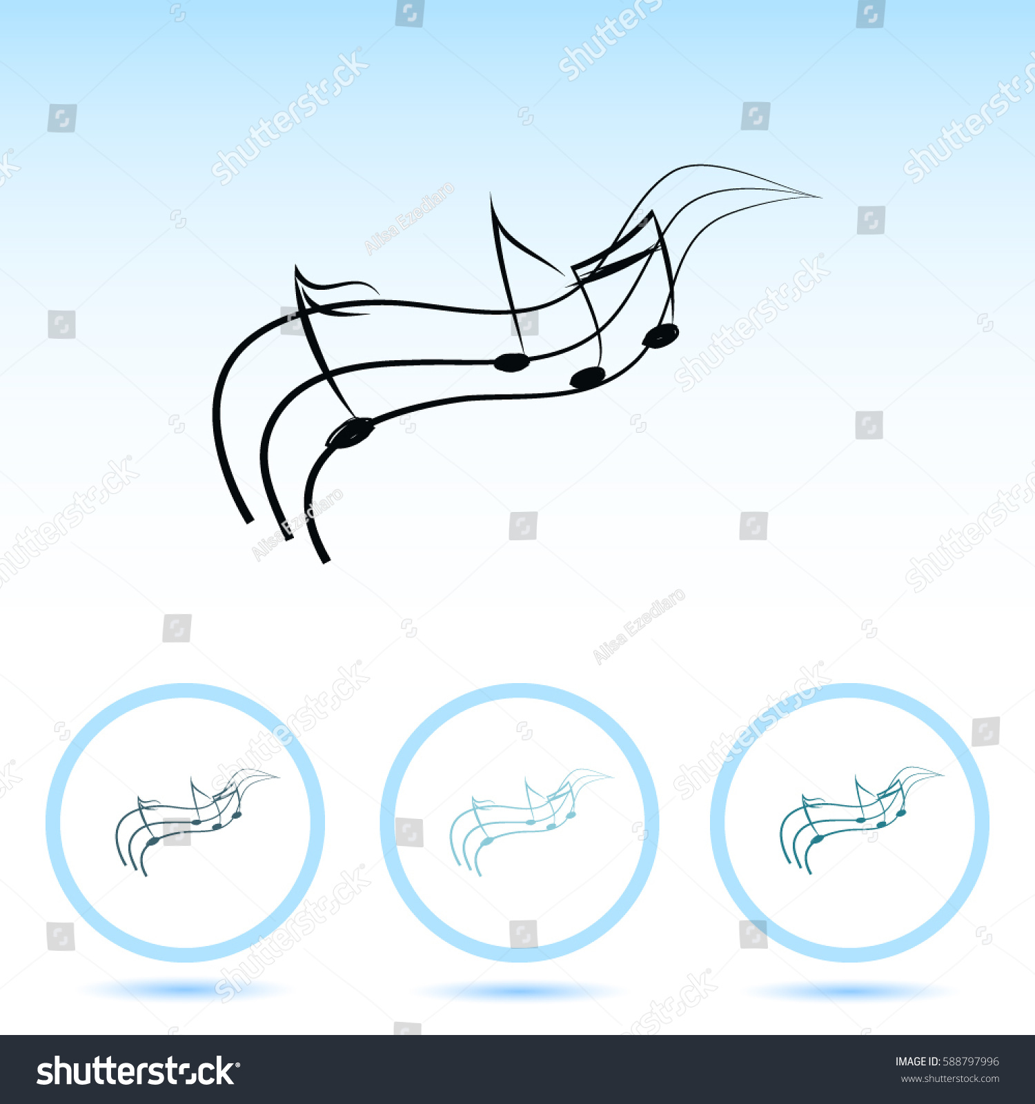 Music Notes Stock Vector (Royalty Free) 588797996 | Shutterstock