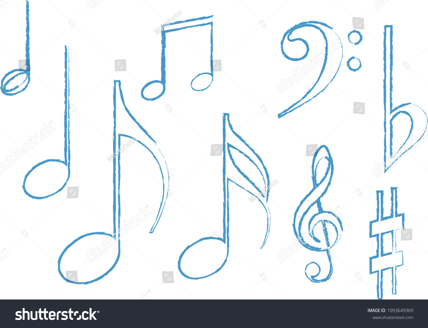 Music Notes Bars Stock Vector (Royalty Free) 1093649369 | Shutterstock