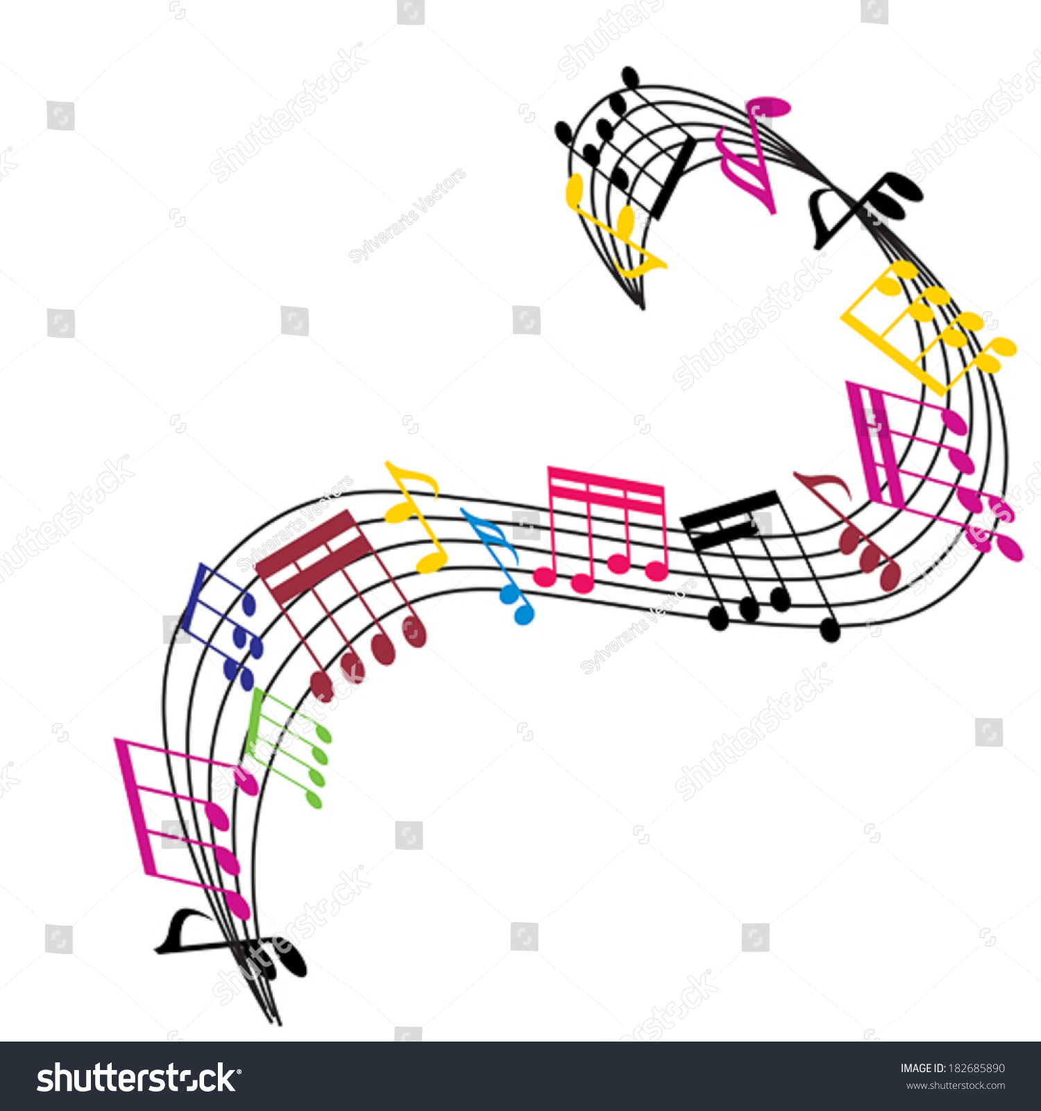 Music Notes Background Stylish Musical Theme Stock Vector (Royalty Free ...