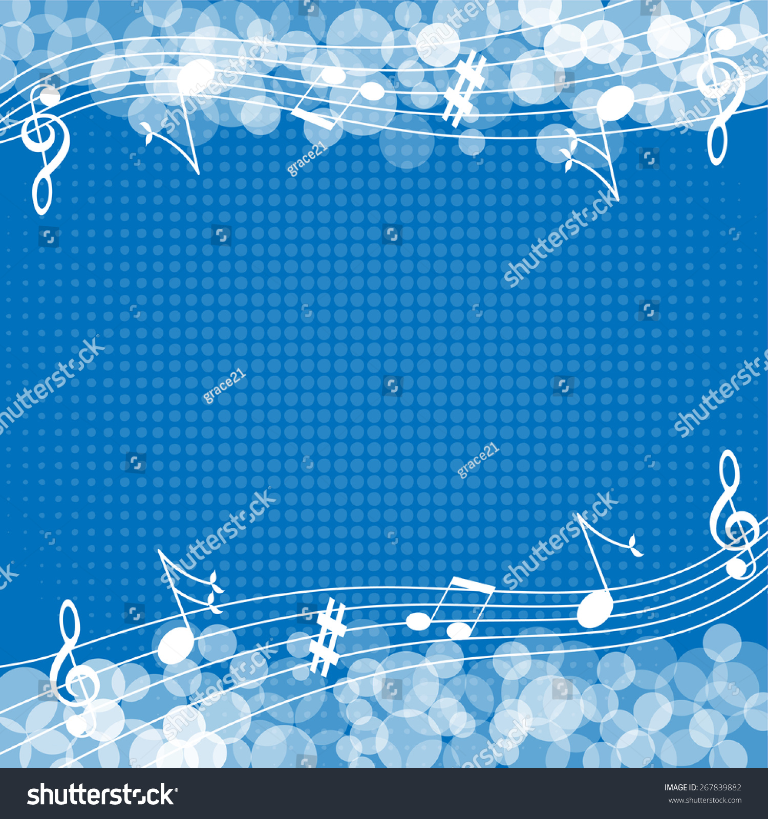 Vektor Stok Music Notes Backgroundvector Illustration (Tanpa Royalti ...