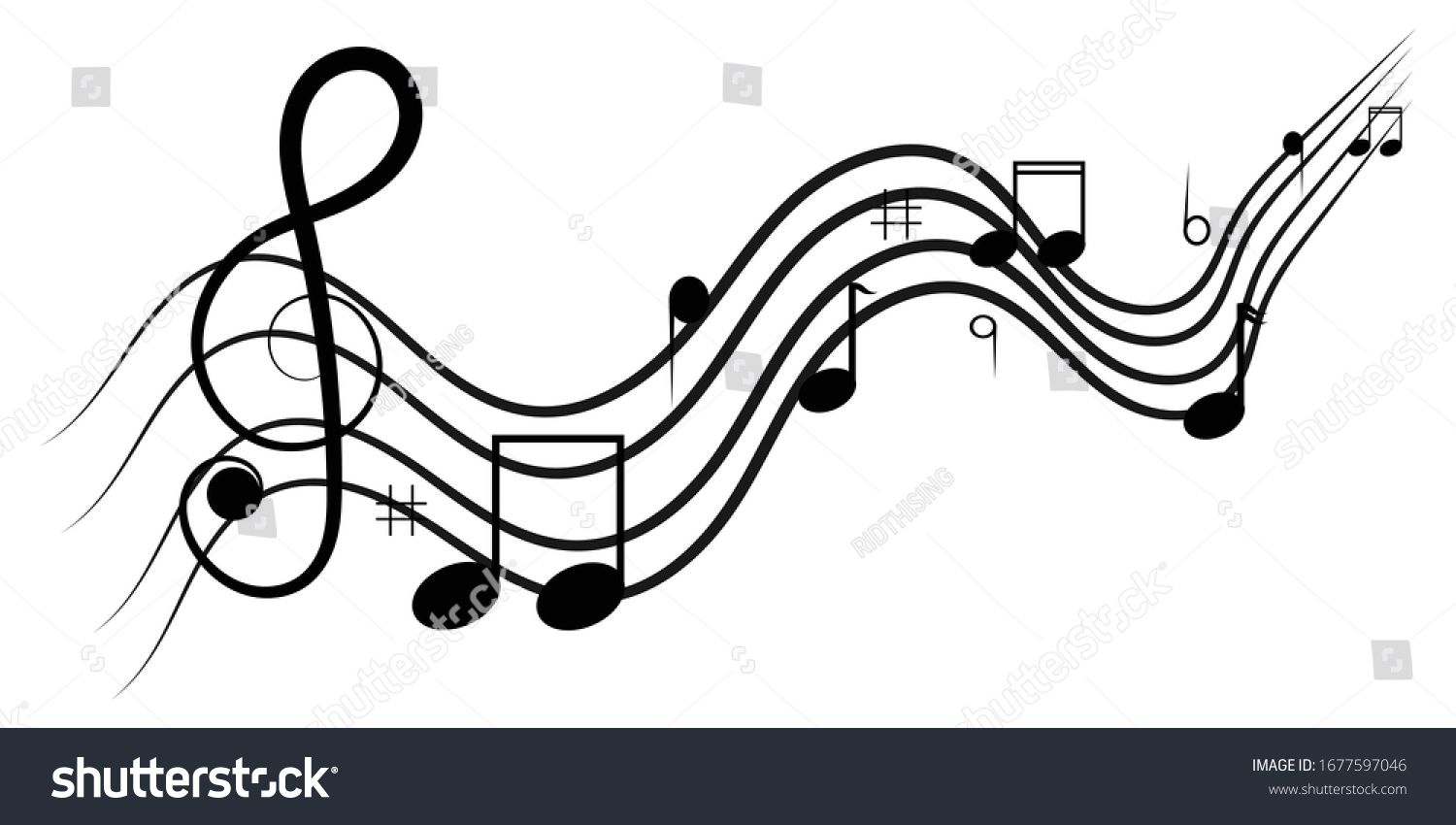 Music Notes Design On White Background Stock Vector (Royalty Free ...