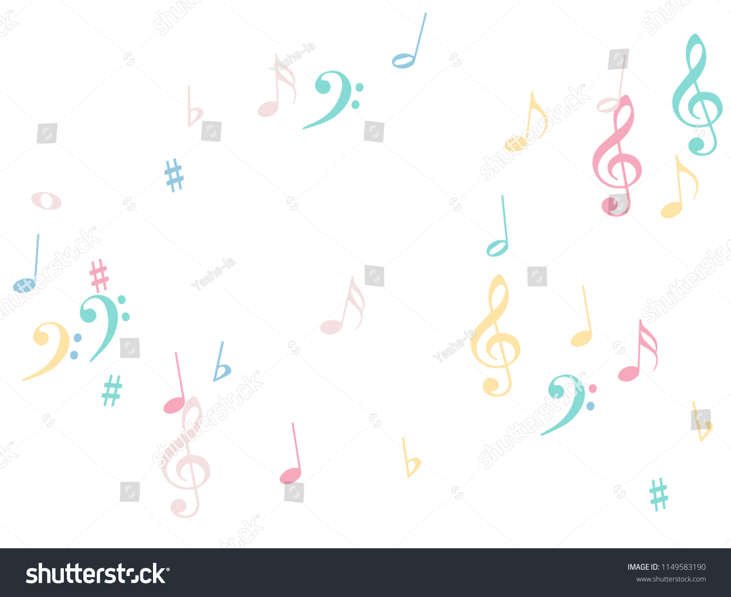 Music Notes Falling Down Vector Confetti Stock Vector (Royalty Free ...